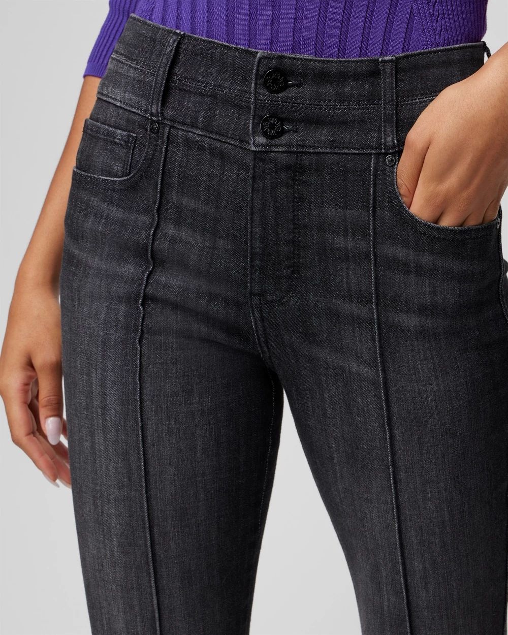 Extra-High Rise Pintuck Skinny Flare Jeans | White House Black Market