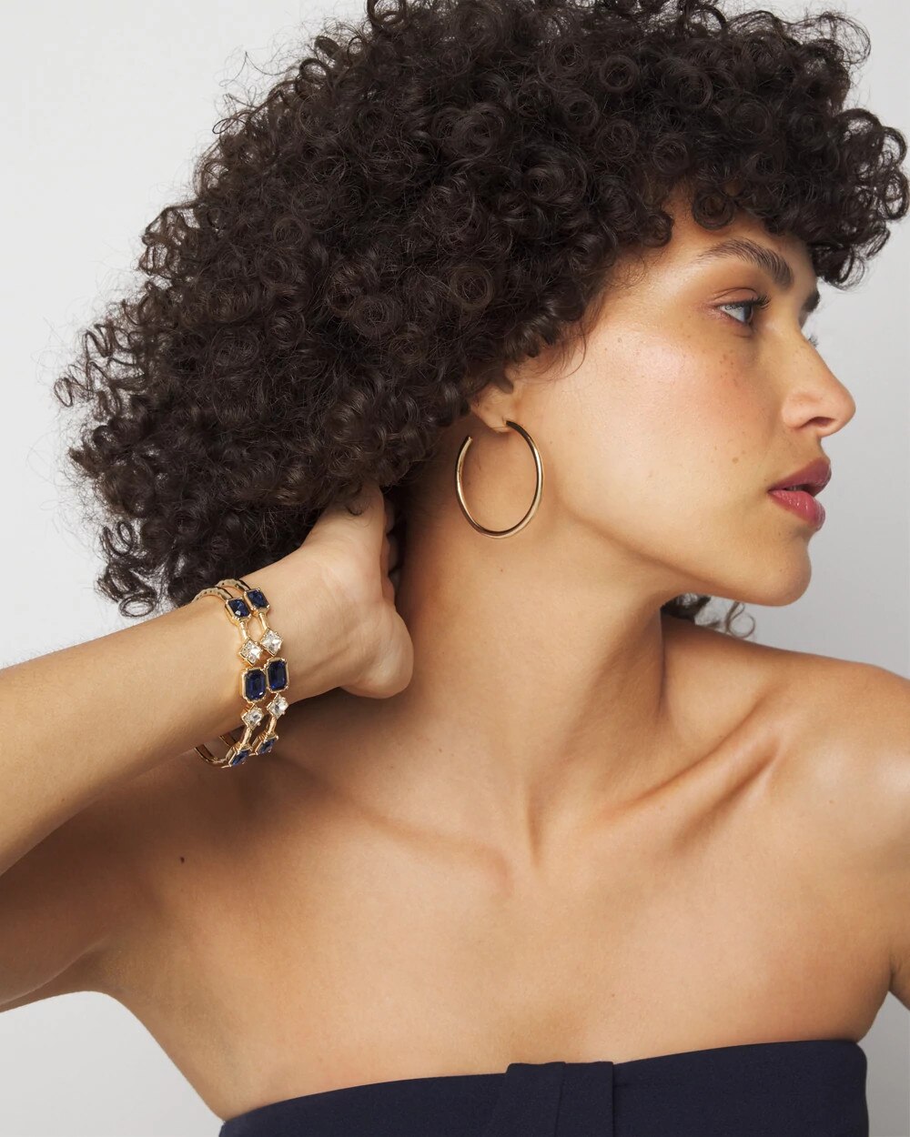 Blue Crystal Hinge 2pk Bracelets | White House Black Market