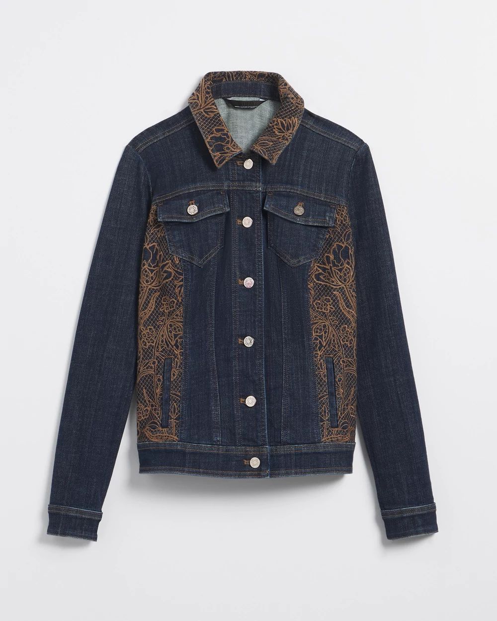 Embroidered Eyelet Denim Jacket | White House Black Market