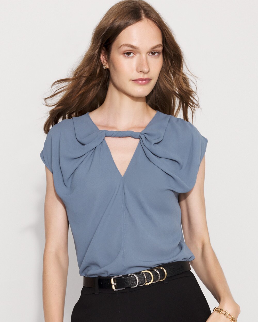 Twist-Neck Keyhole Shell | White House Black Market