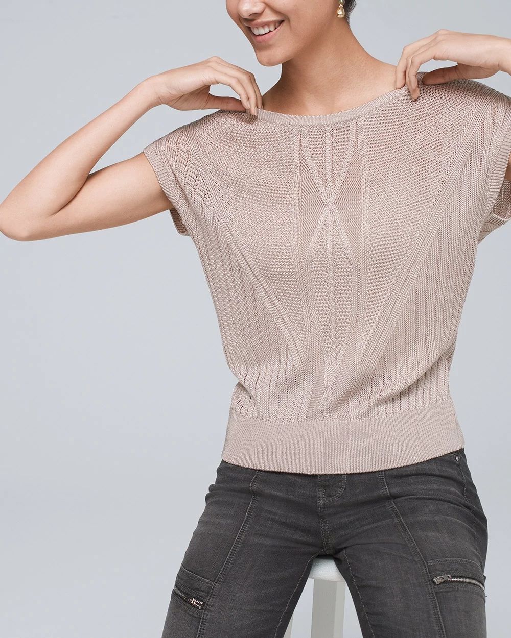 Stitchy Cable-Knit Sweater | White House Black Market