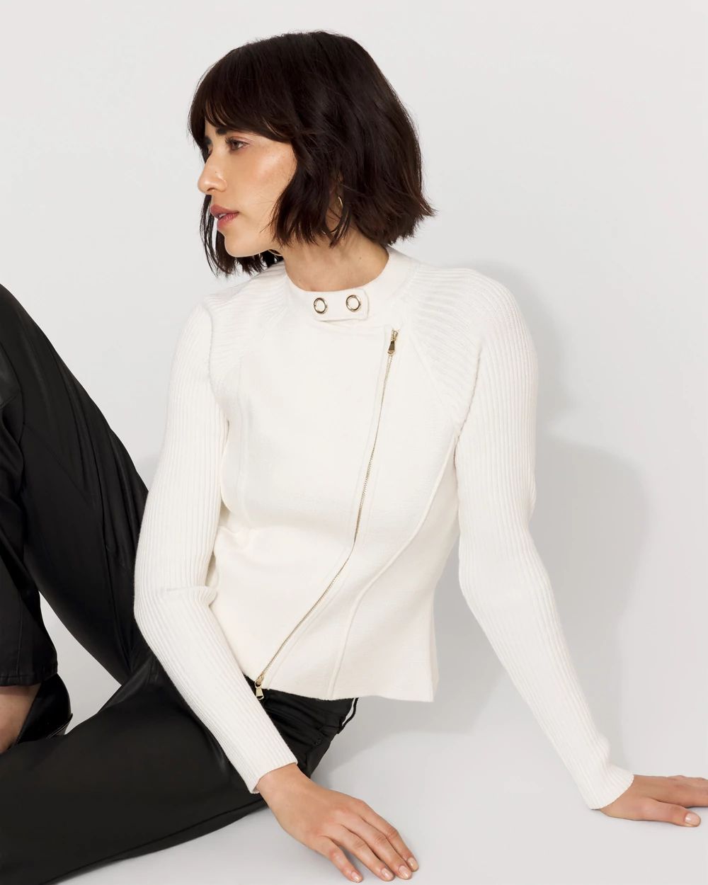 Moto Sweater Jacket | White House Black Market