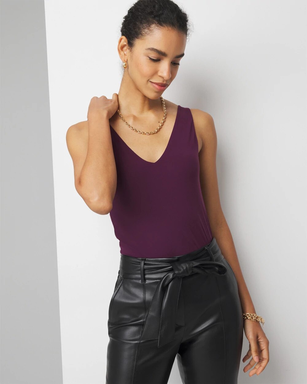 WHBM FORME™ All Ways Stretch Dual Neck Tank | White House Black Market