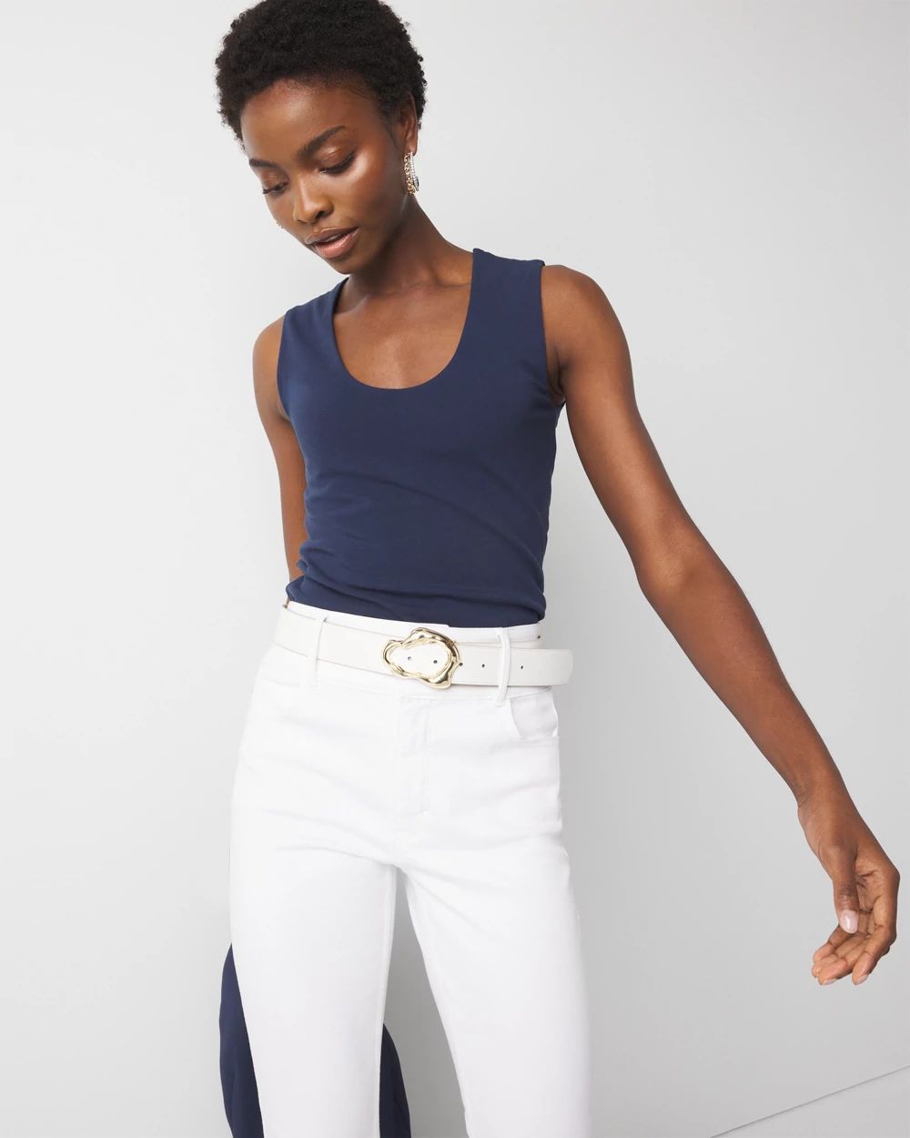 WHBMFORME™ All Ways Stretch Scoop Neck Shell | White House Black Market