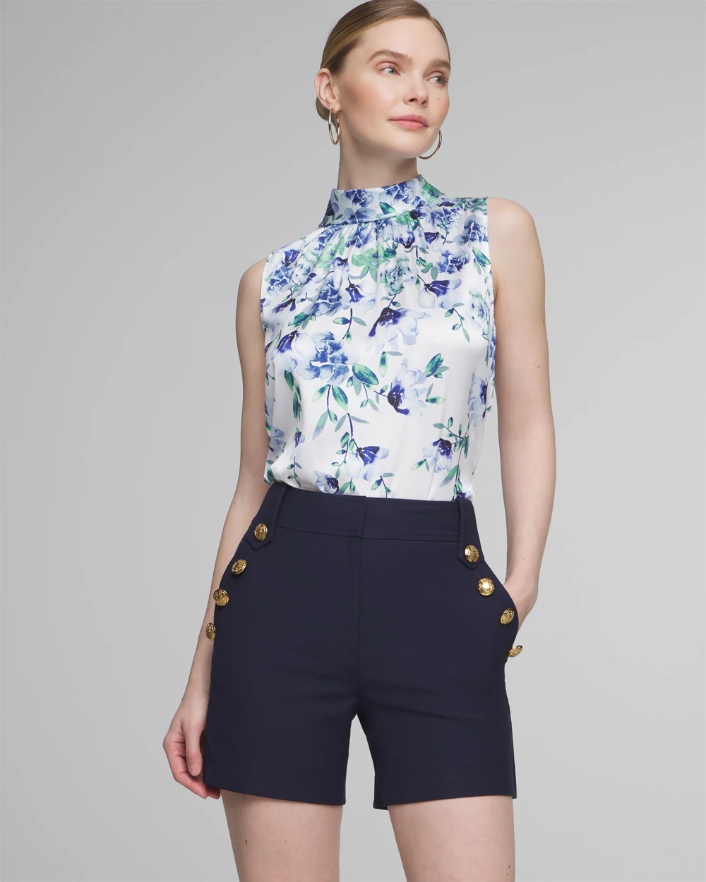 Curvy Mariner Button Shorts | White House Black Market