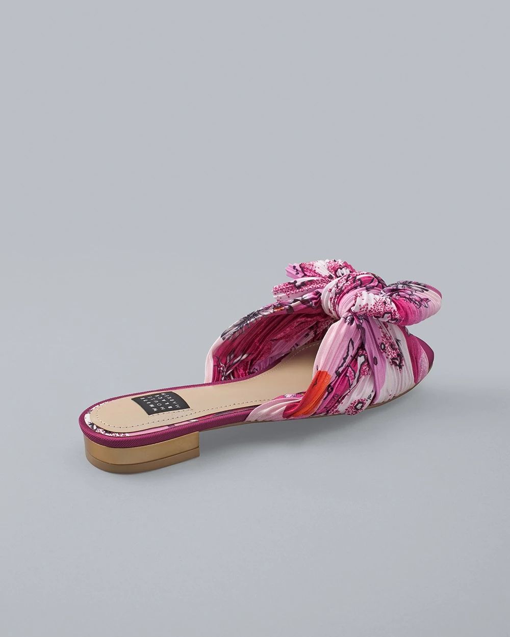 Floral-Print Crinkle Slides | White House Black Market