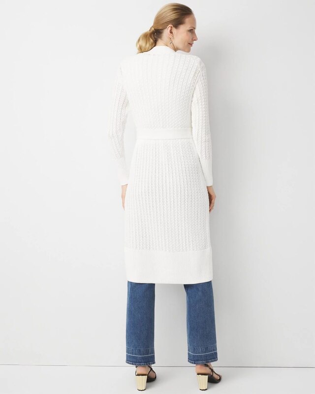 Pointelle Belted Duster | White House Black Market