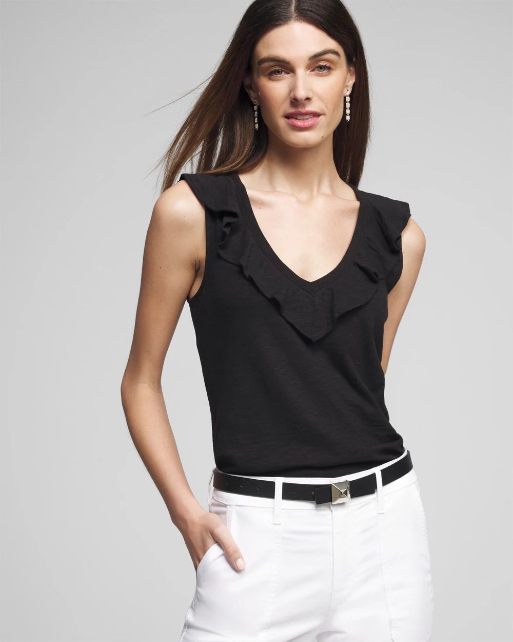 Outlet WHBM Ruffle Tank | White House Black Market