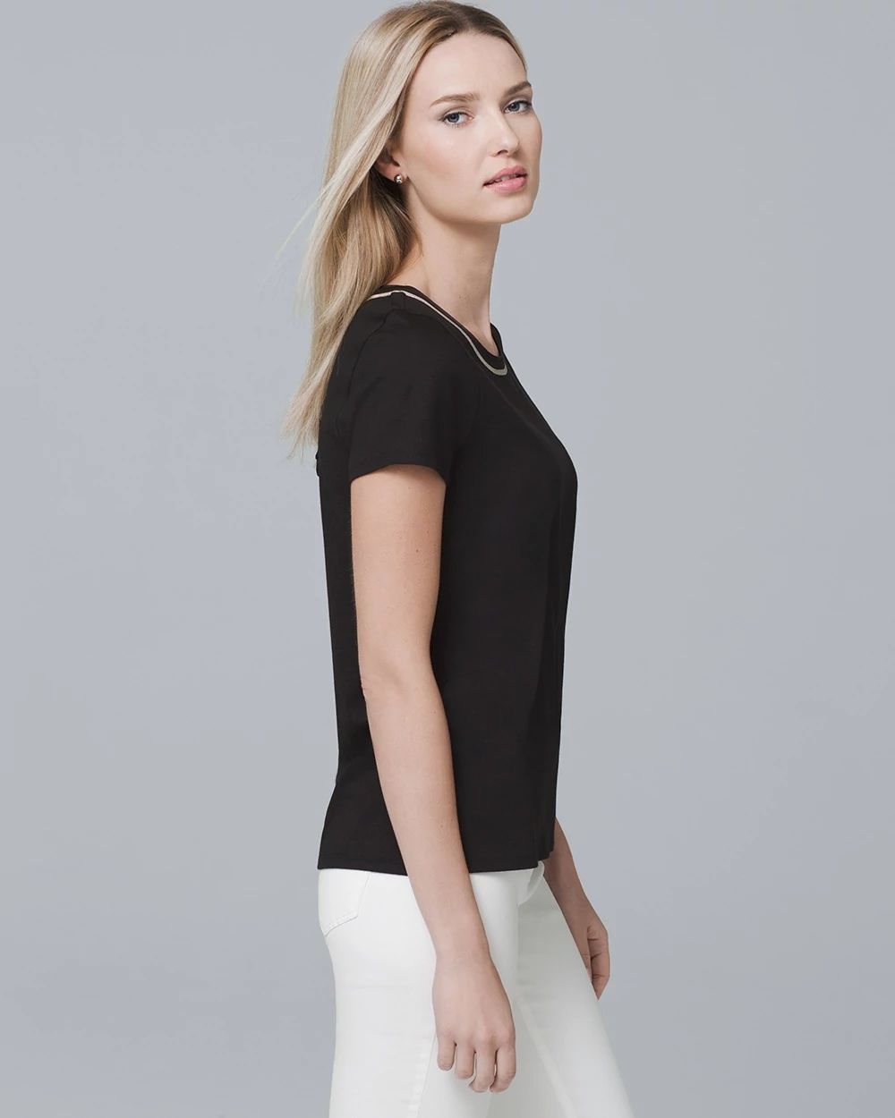 Ball-Chain Bow-Back Tee | White House Black Market