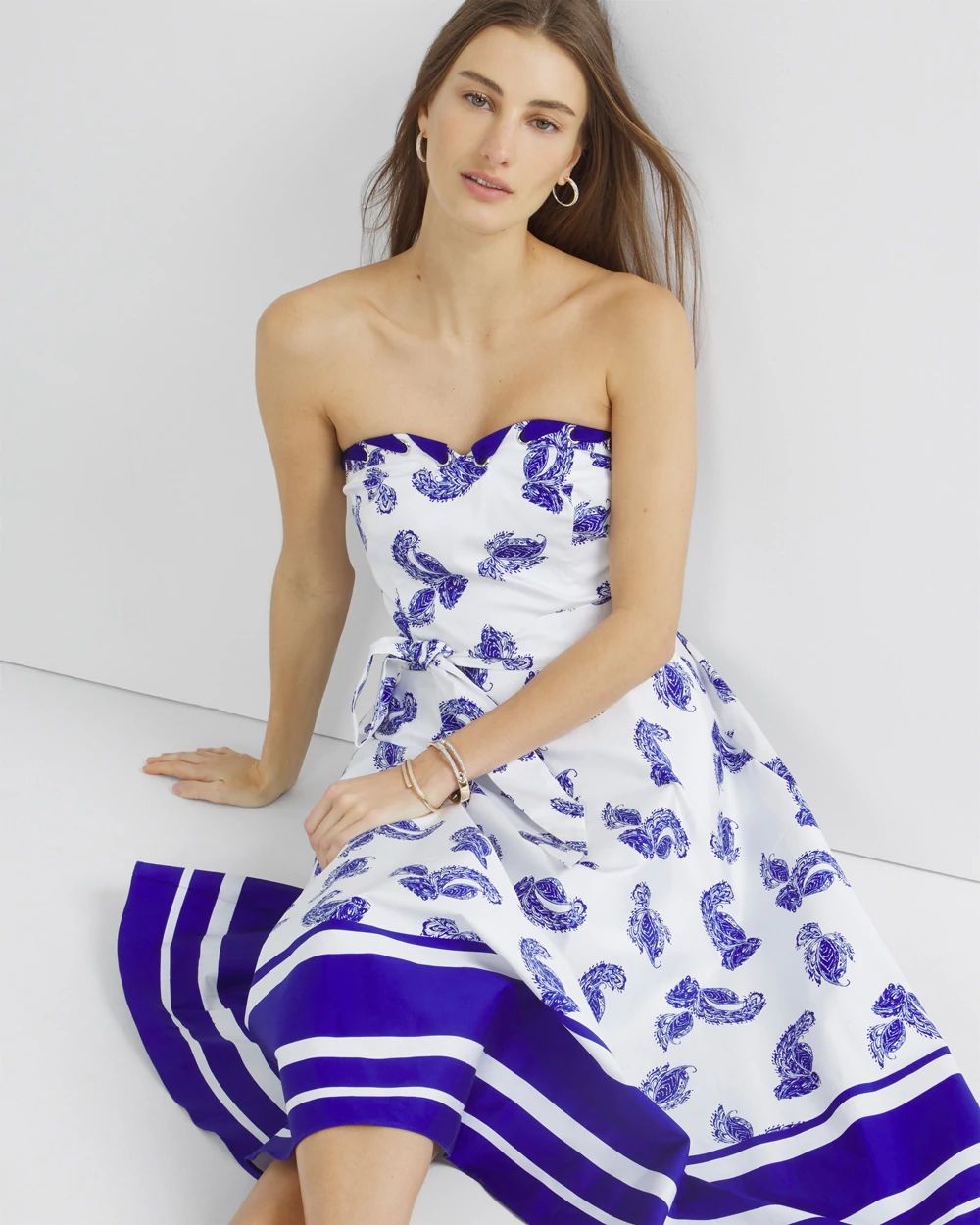 Strapless Sweetheart Fit-N-Flare Dress | White House Black Market