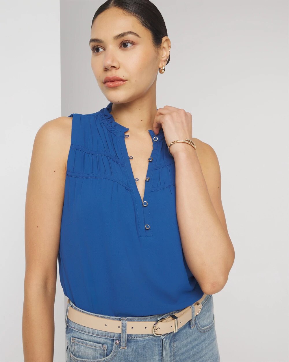 Petite Braided Crepe Shell | White House Black Market