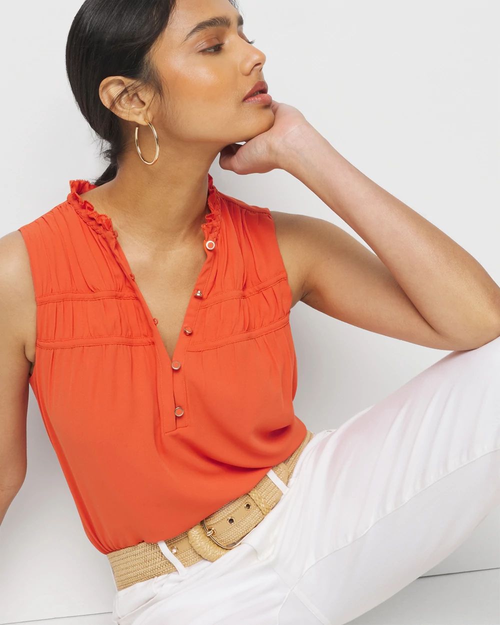 Braided Crepe Shell | White House Black Market