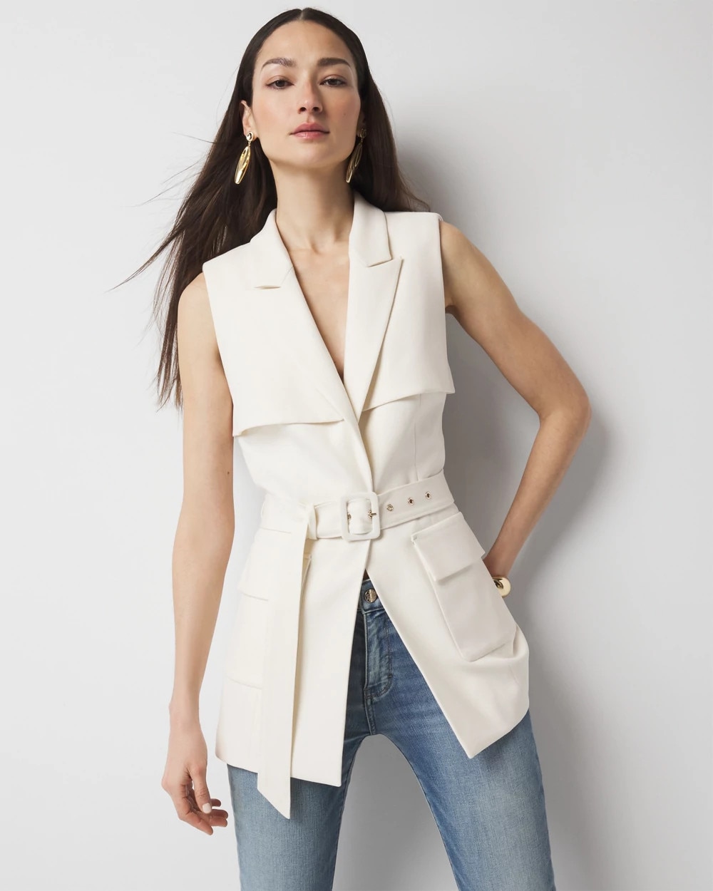 Long Utility Vest | White House Black Market