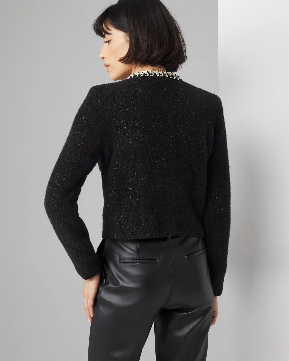Black and White Tweed Sweater Jacket | White House Black Market