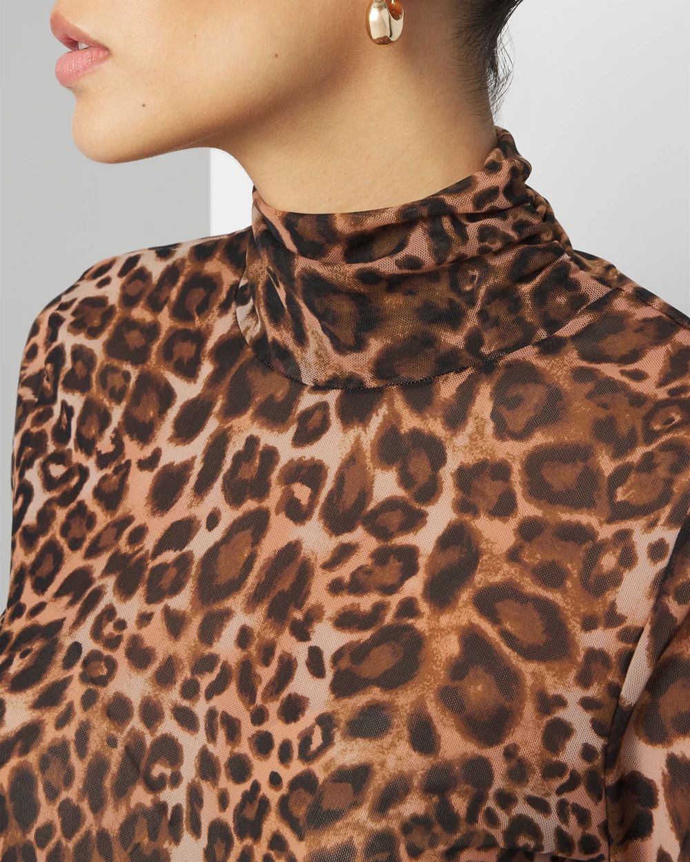 Long Sleeve Mesh Turtleneck | White House Black Market