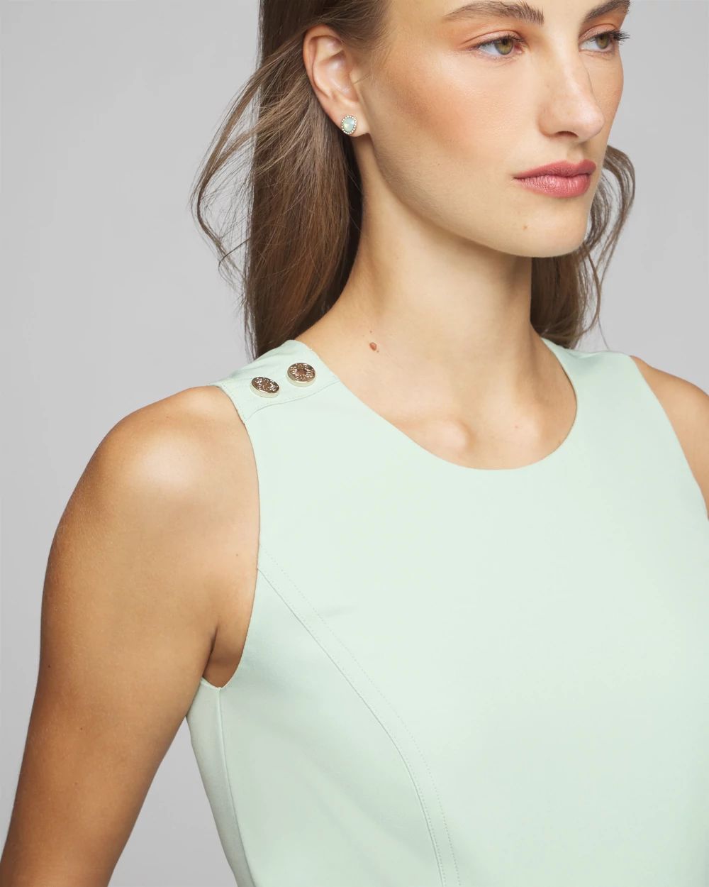 Sleeveless Button Shoulder Bodice Top | White House Black Market
