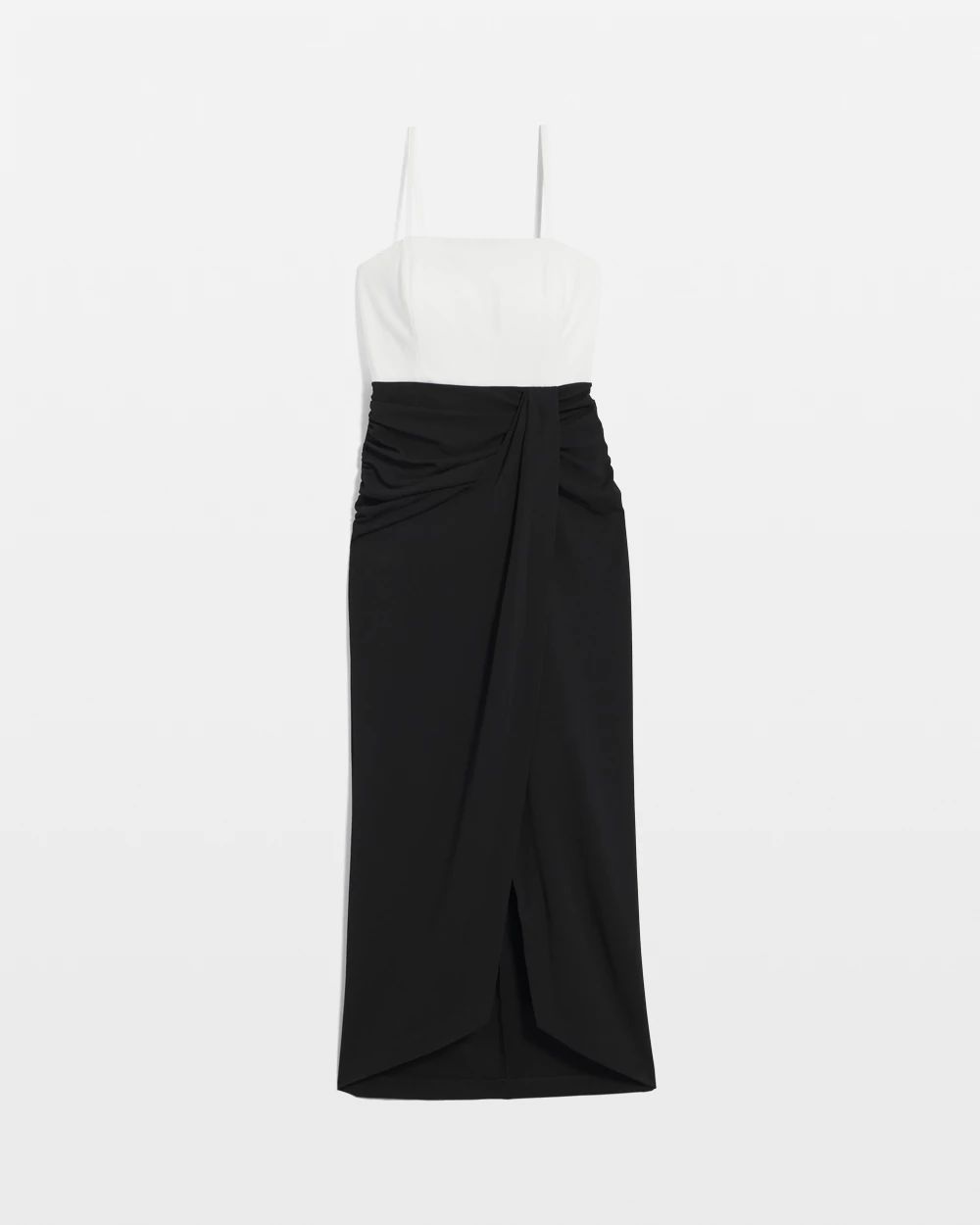 Strapless Colorblock Midi Dress | White House Black Market