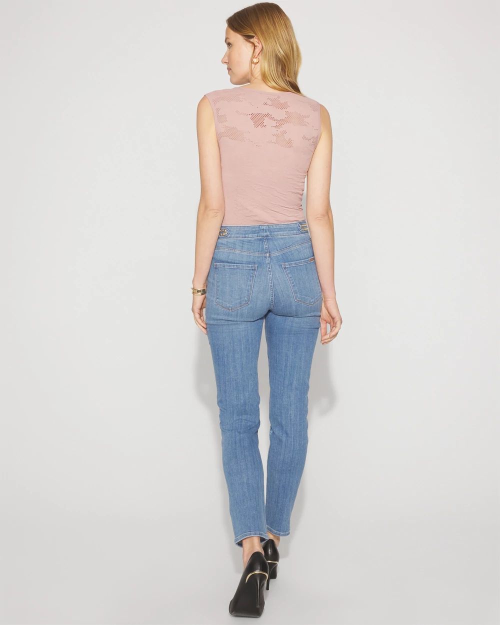 Studded Detail High-Rise Slim Cropped Jean | White House Black Market