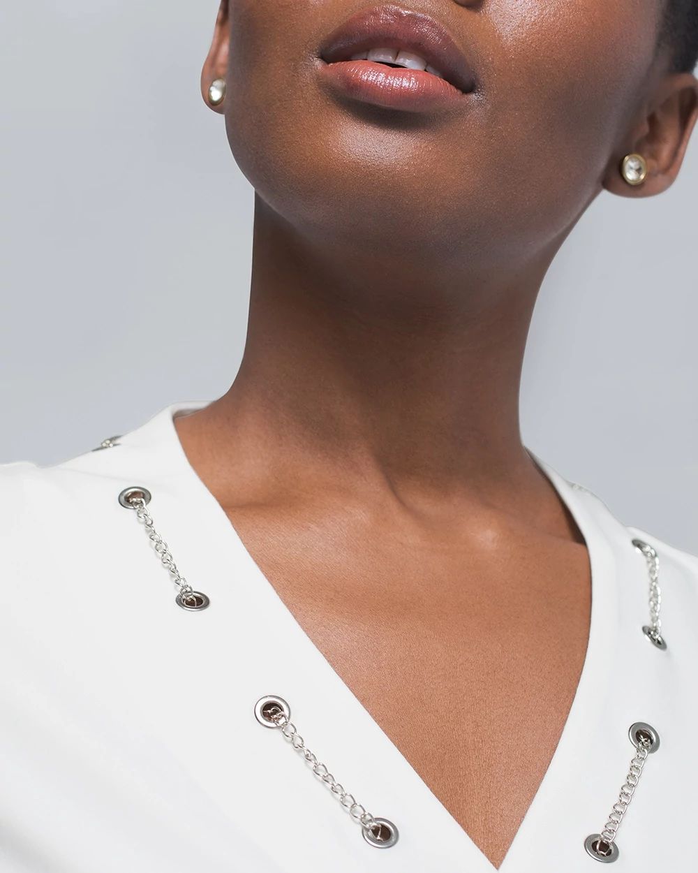 Chain-Detail Blouse | White House Black Market