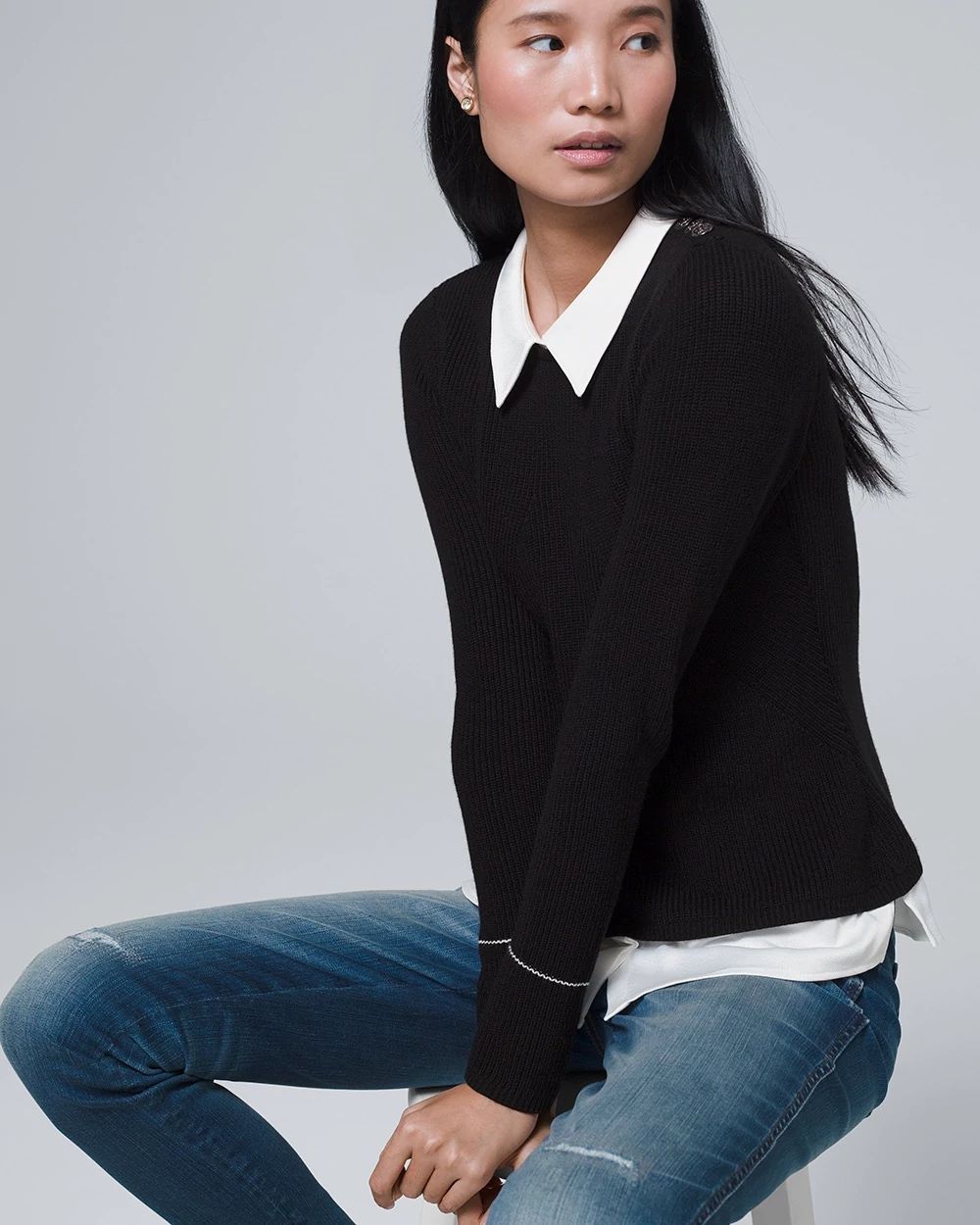 Luxe Cozy Twofer Top | White House Black Market