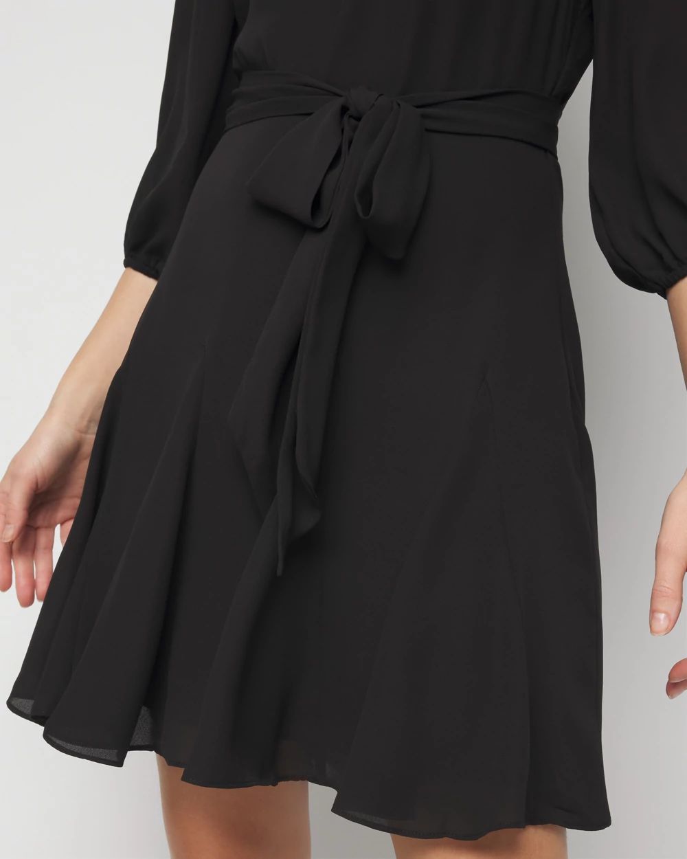 Elbow-Sleeve Godet Dress | White House Black Market