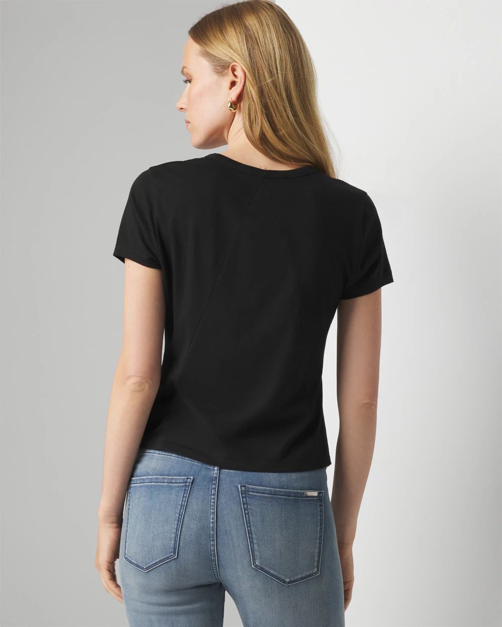 Cotton Modal Fitted Crewneck Tee | White House Black Market