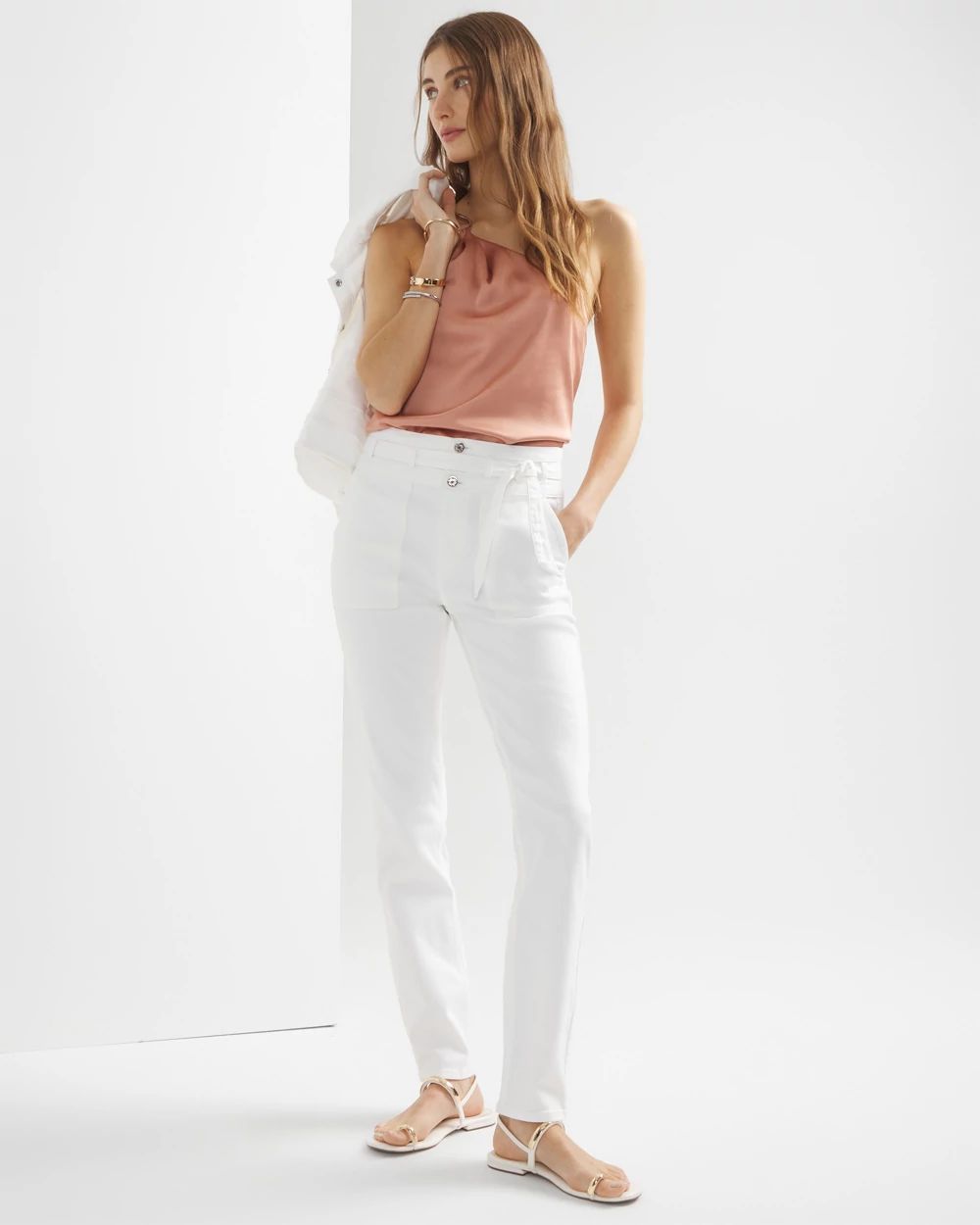 Extra High-Rise Utility Slim Ankle Jeans | White House Black Market