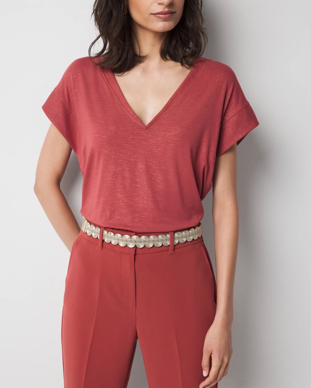 Mixed Metal Stretch Belt | White House Black Market