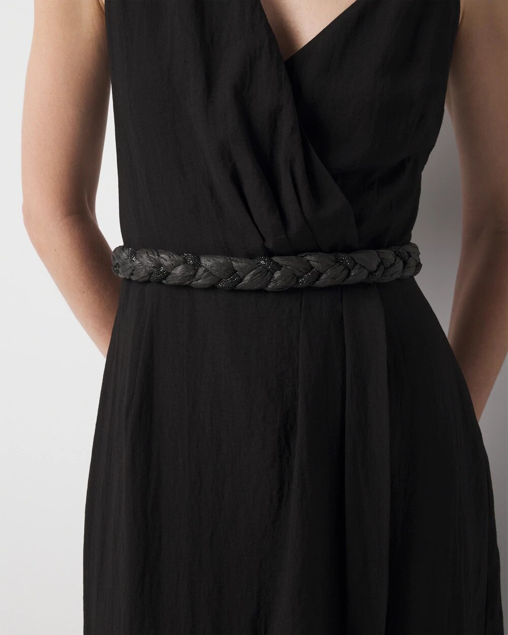 Braided Raffia Stretch Belt | White House Black Market