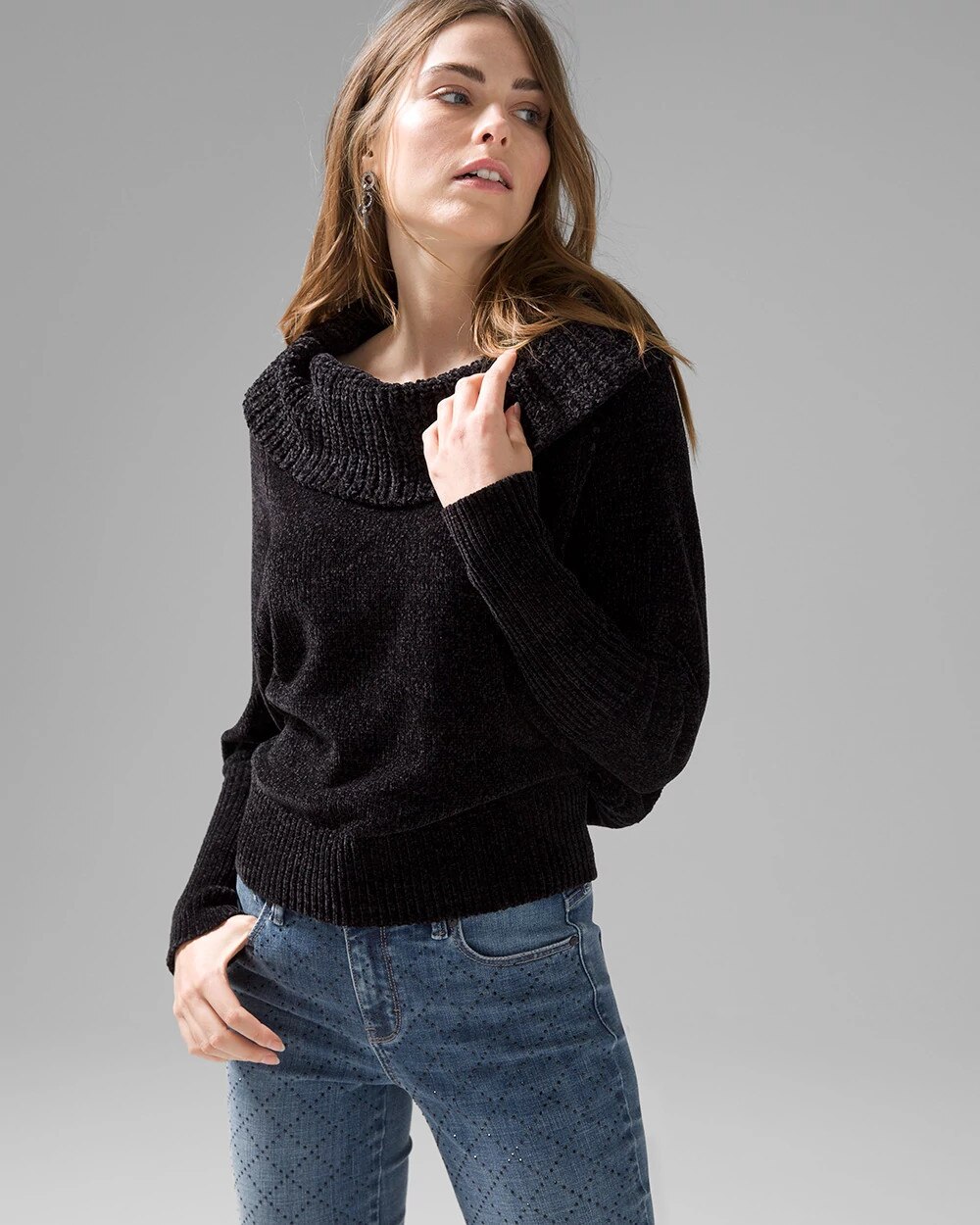 Cowl Neck Chenille Sweater | White House Black Market