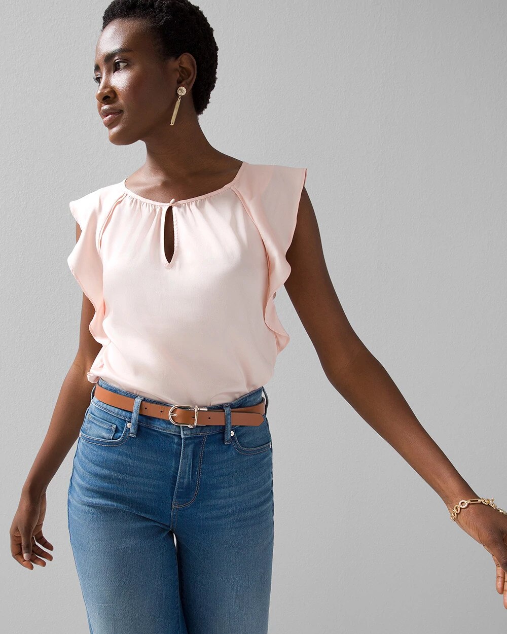 Flutter Sleeve Shell | White House Black Market