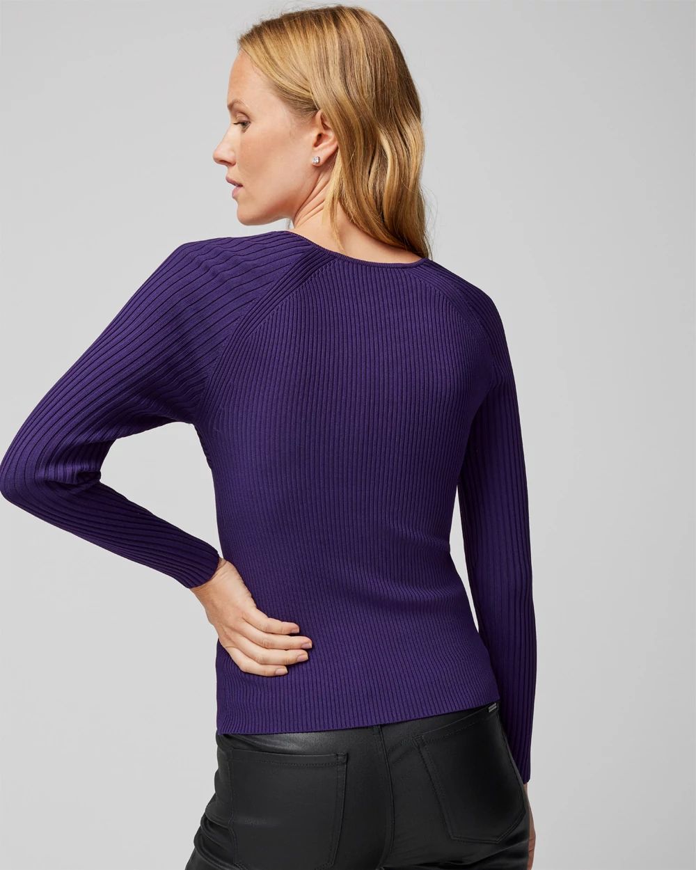 Long Sleeve Cutout Hardware Pull Over | White House Black Market