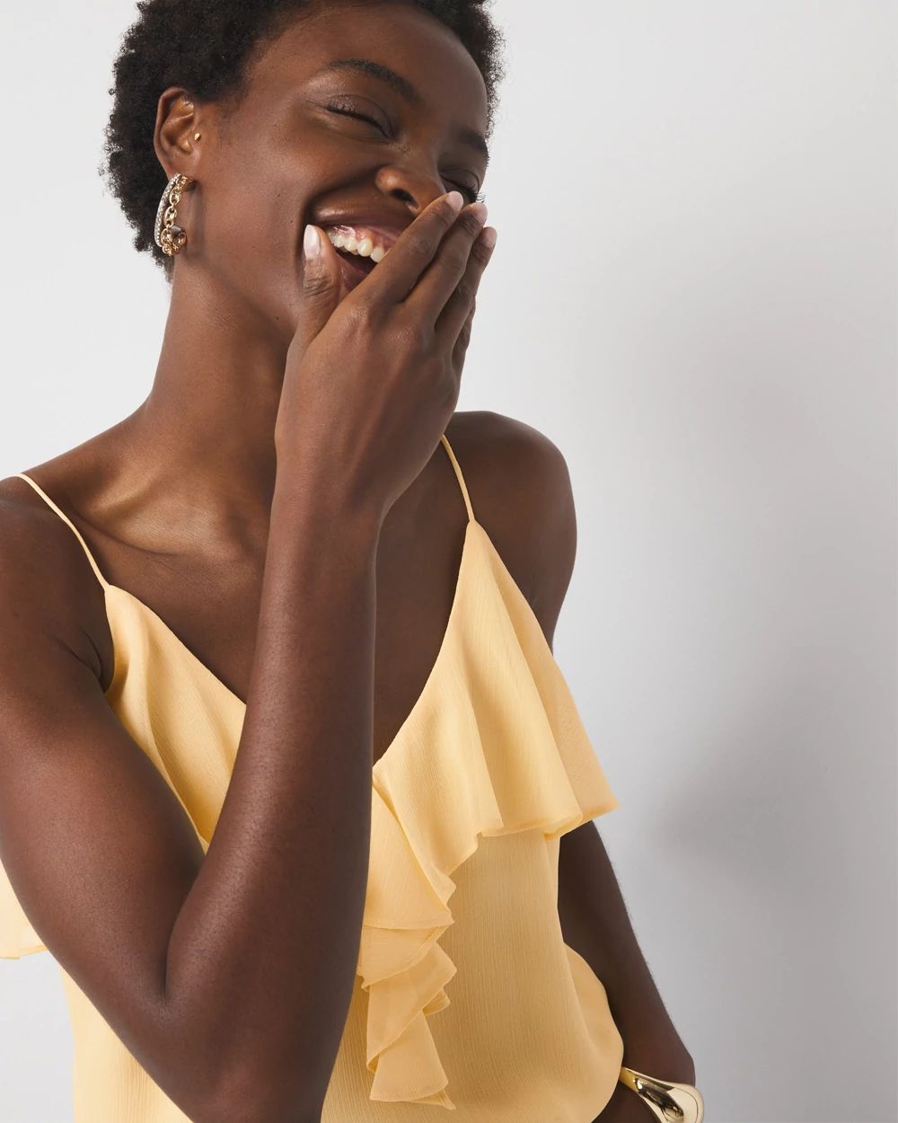 Chiffon Ruffle Camisole | White House Black Market