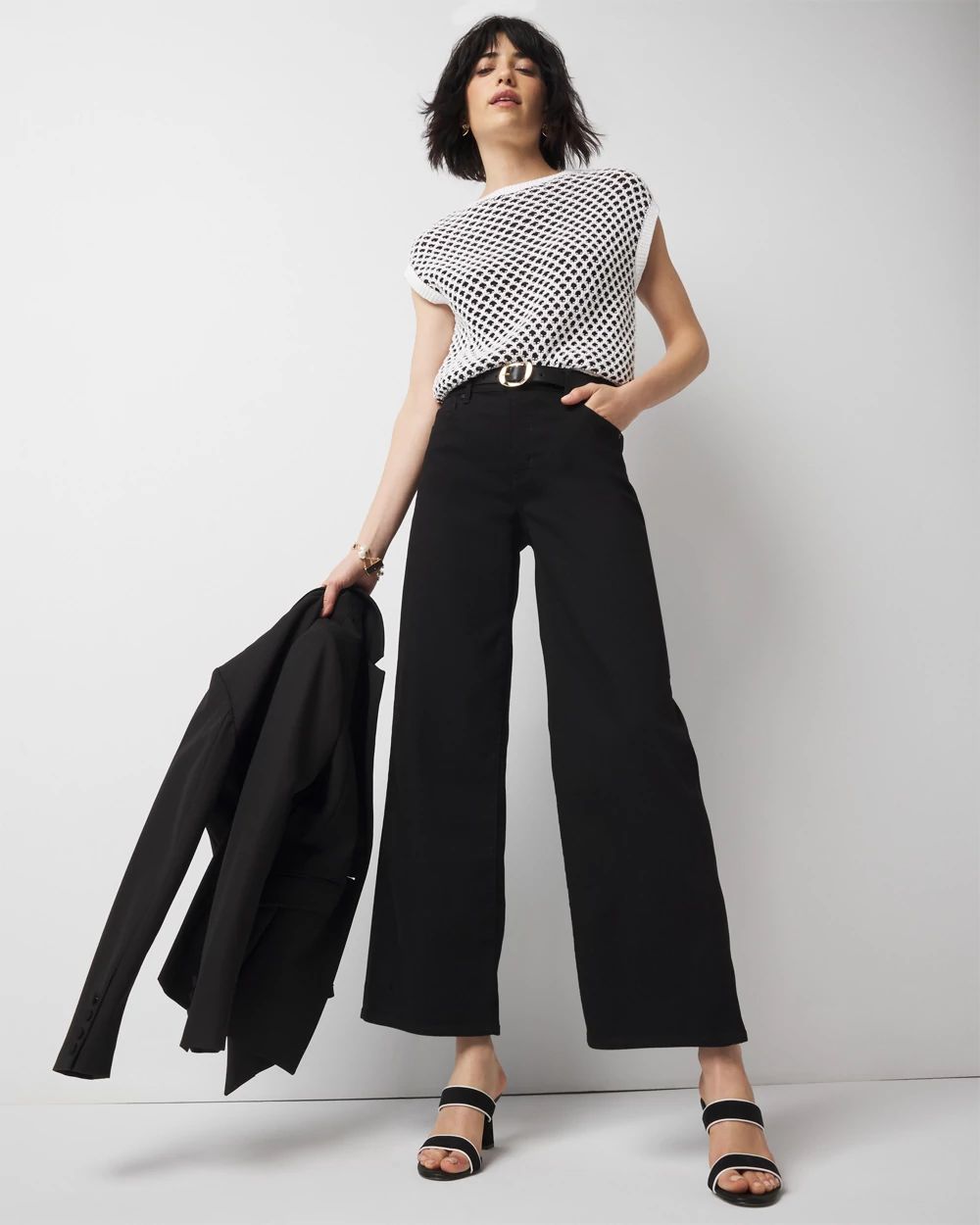 High-Rise Wide Leg Cropped Jean | White House Black Market