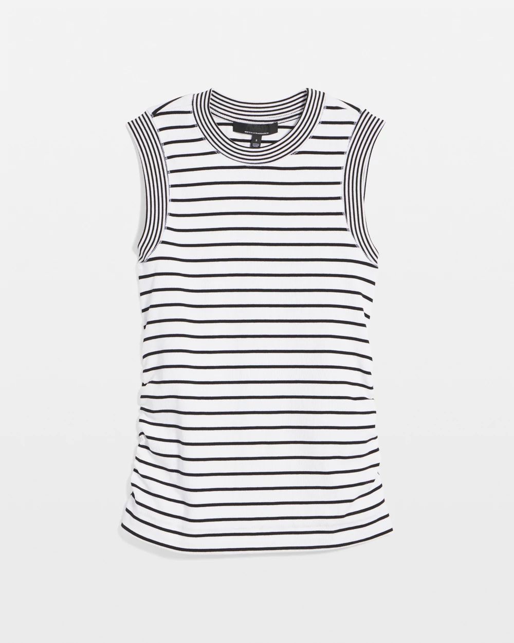 WHBM FORME™ Ribbed Stretch Ruched Side Tank | White House Black Market