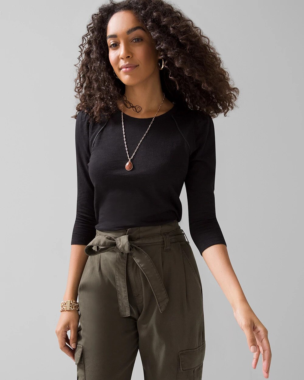 3/4 Sleeve Raglan Tee | White House Black Market