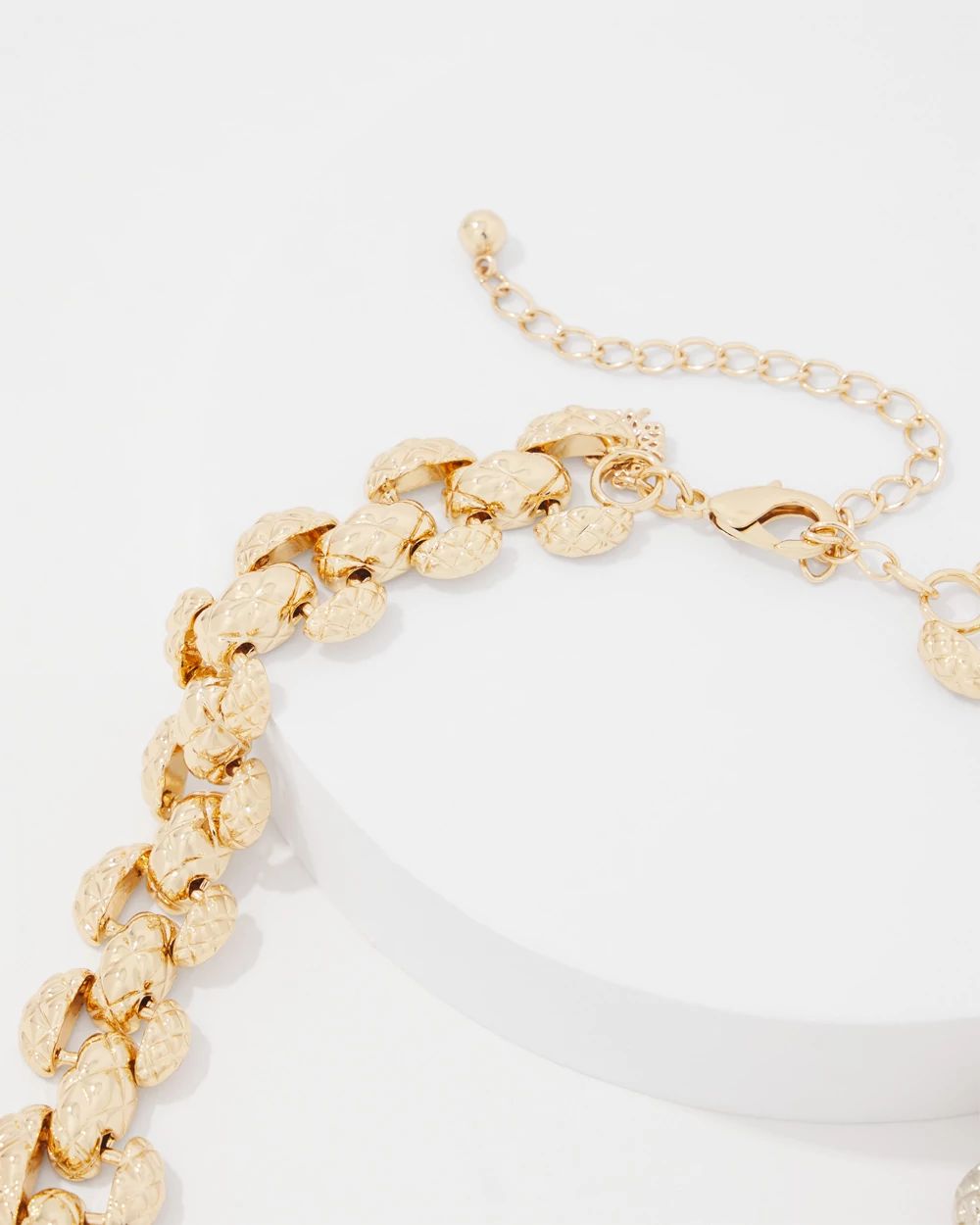 Quilted Metal Statement Necklace | White House Black Market