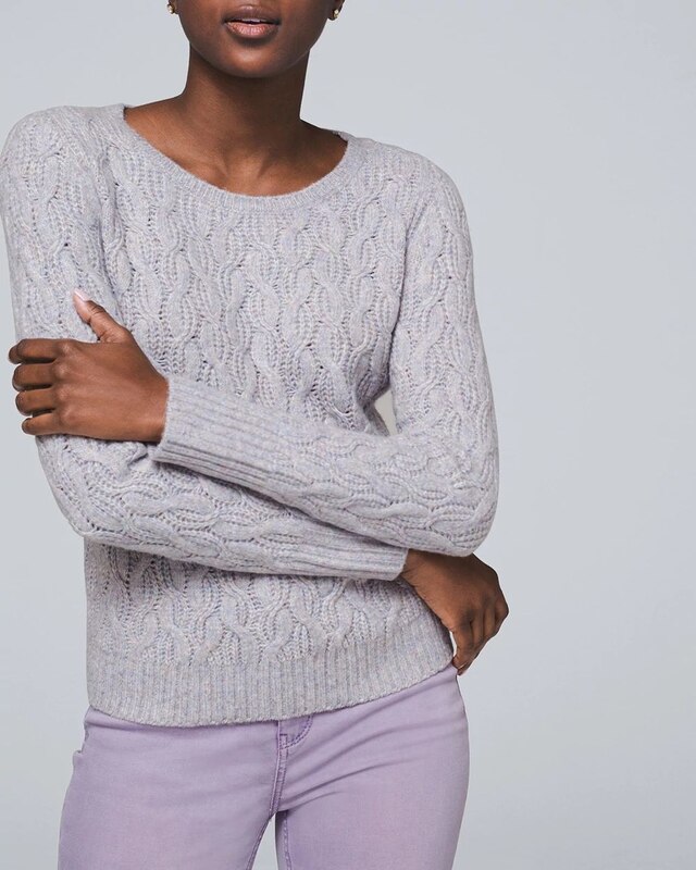 Cable Knit-Twist Sweater | White House Black Market