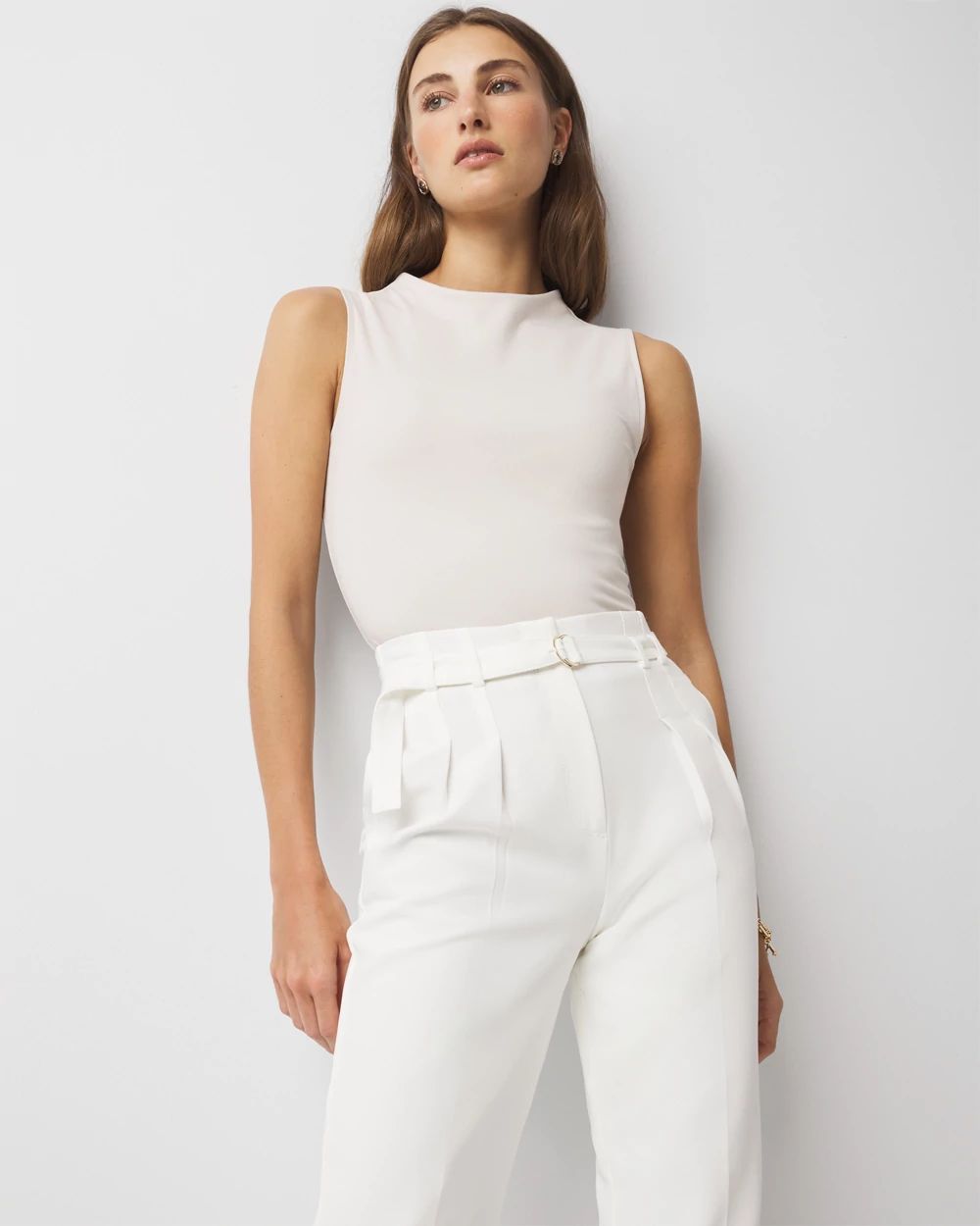 WHBM FORME™ All Ways Stretch High-Crewneck Tank Top | White House Black ...