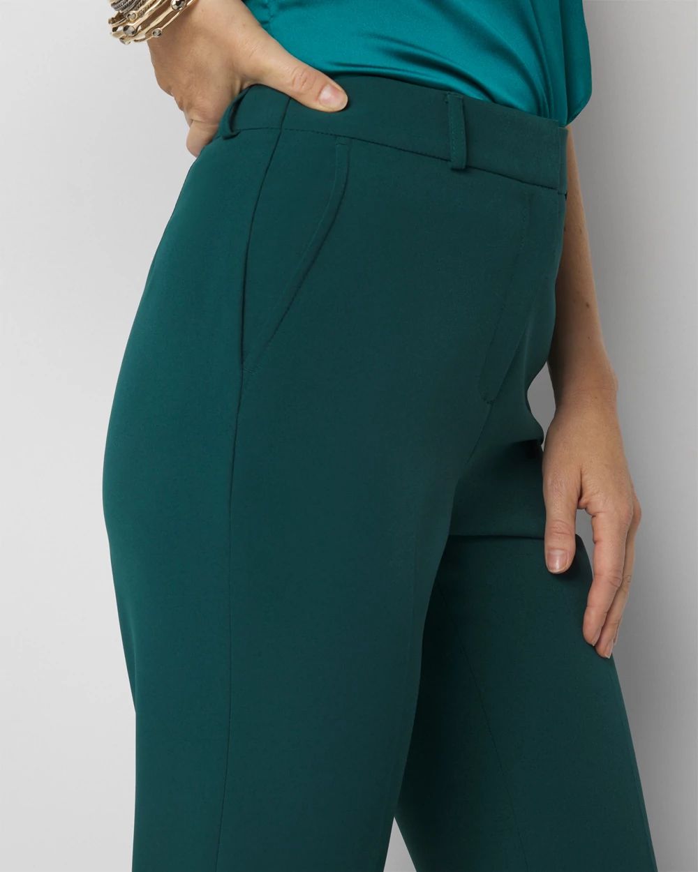 Petite Slim Flare Woven Pants | White House Black Market