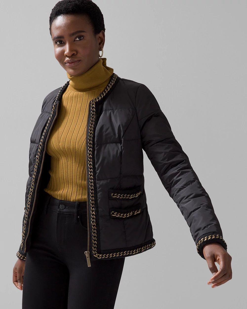 Chain Trim Puffer | White House Black Market