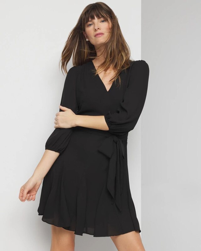 Elbow-Sleeve Godet Dress | White House Black Market